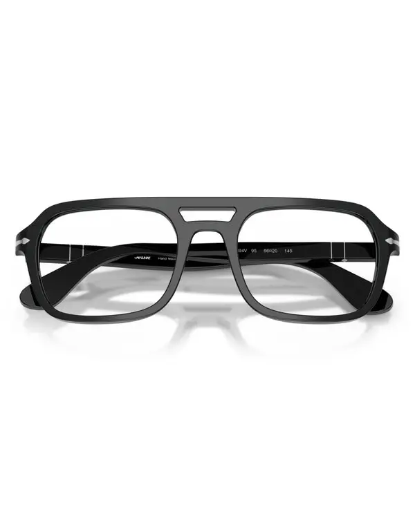 Persol Full Rim Rectangular Eyeglasses - Black