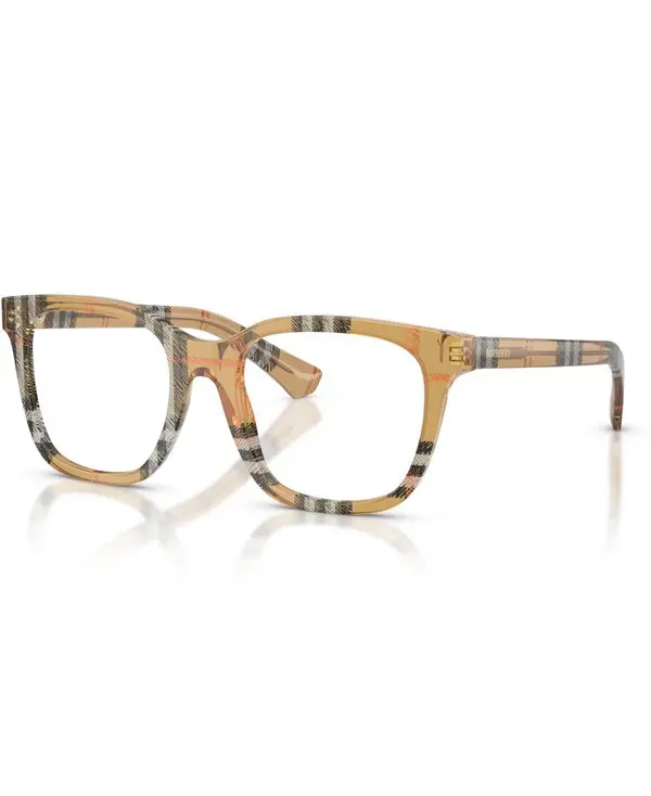 Burberry Square Full Rim Eyeglasses - Check Sand
