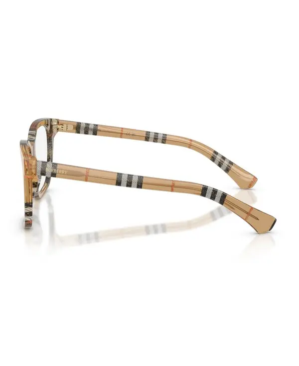 Burberry Square Full Rim Eyeglasses - Check Sand