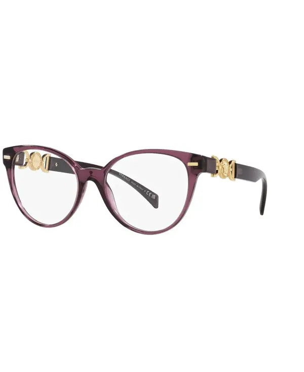 Versace Cat Eye Acetate Eyeglasses - Transparent Violet
