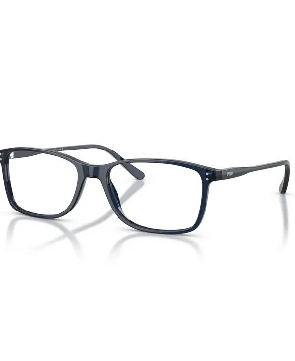 Polo Ralph Lauren Rectangle Full Rim Eyeglasses - Shiny Transparent Blue