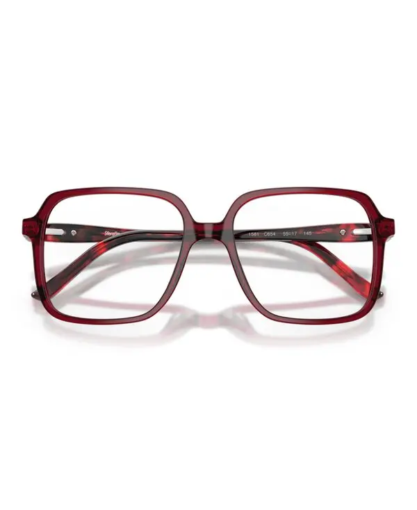 SFEROFLEX Square Full Rim Eyeglasses - Ruby