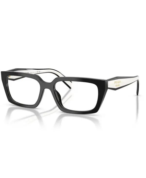 Prada Rectangle Full Rim Eyeglasses - Black