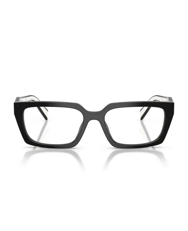 Prada Rectangular Full Rim Eyeglasses - Black
