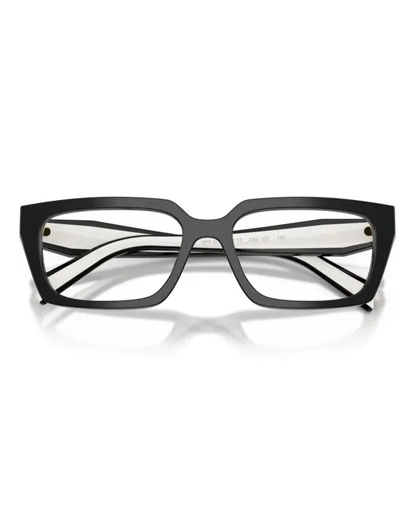 Prada Rectangular Full Rim Eyeglasses - Black