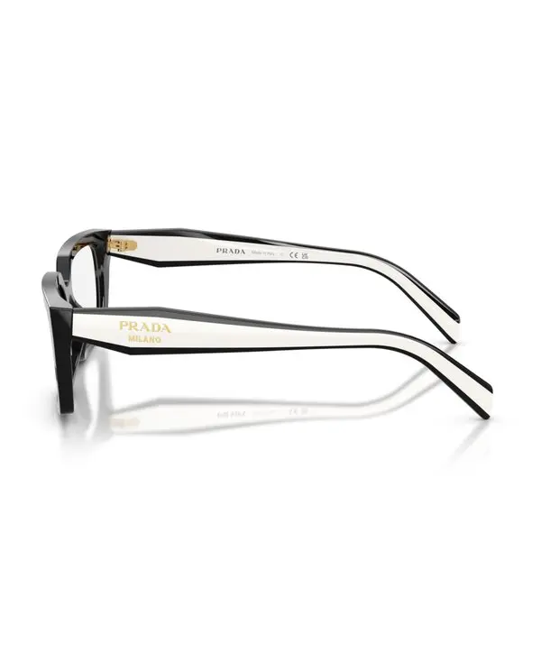 Prada Rectangular Full Rim Eyeglasses - Black