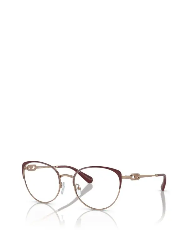 Emporio Armani Cat Eye Eyeglasses - Shiny Rose Gold,bordeaux