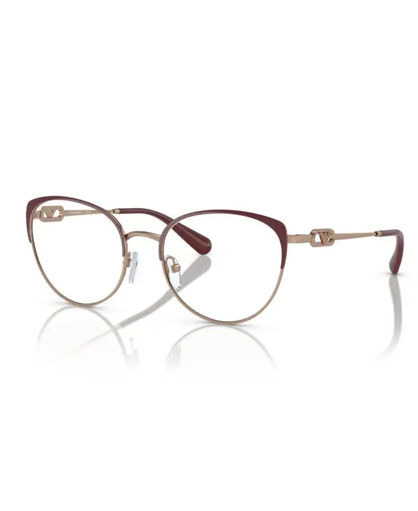 Emporio Armani Cat Eye Eyeglasses - Shiny Rose Gold,bordeaux