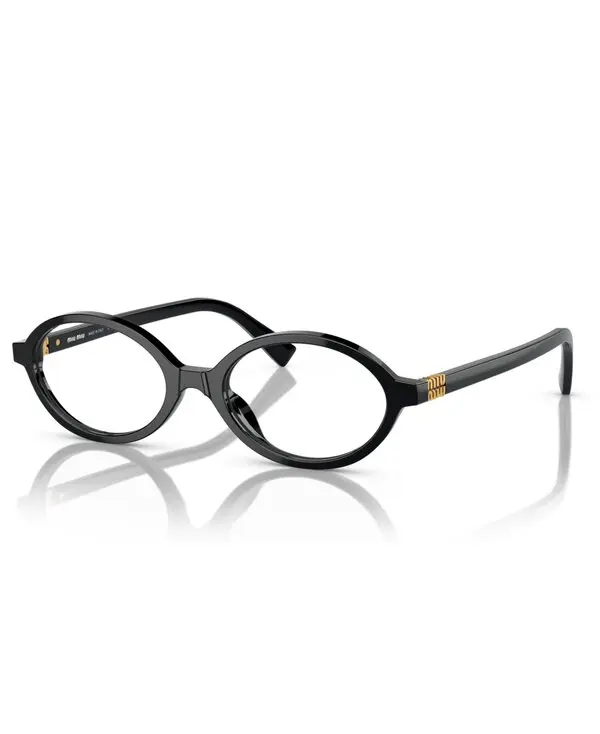 Miu Miu Oval Tortoiseshell Eyeglasses - Black