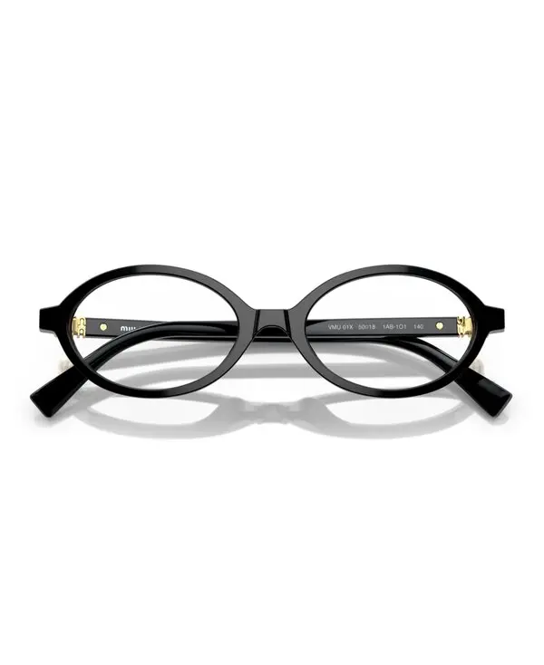 Miu Miu Oval Tortoiseshell Eyeglasses - Black