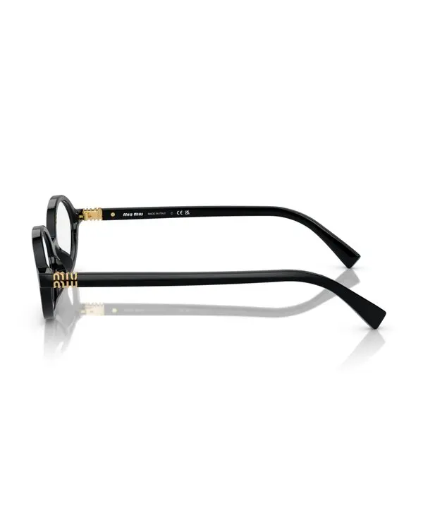 Miu Miu Oval Tortoiseshell Eyeglasses - Black