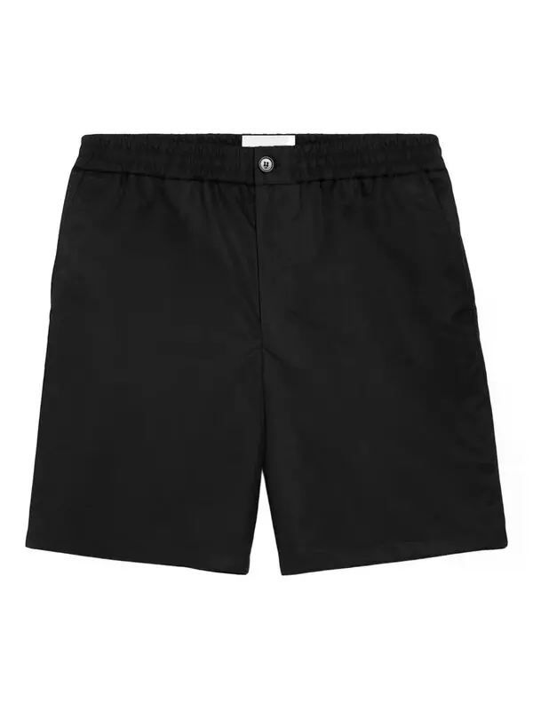 AMI Paris Nylon Shorts With De Coeur Stud Detail - Black