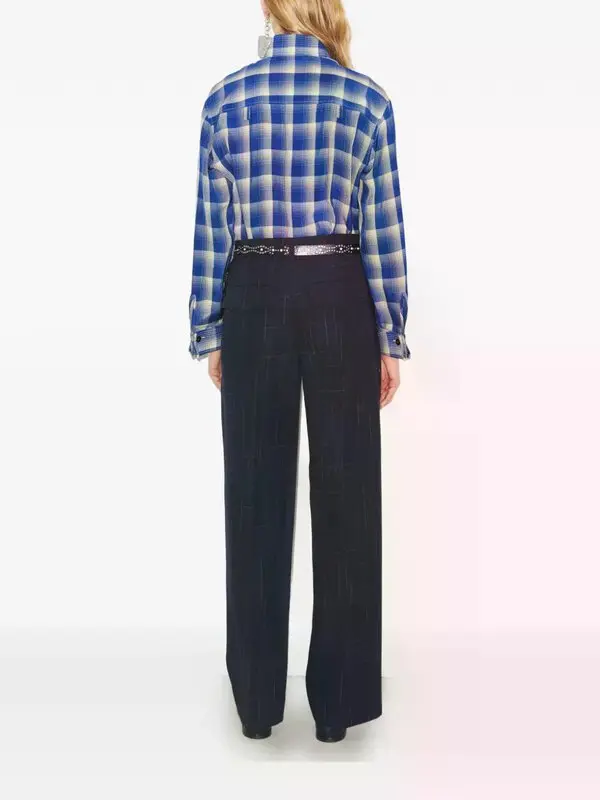 Tory Burch Shadow Plaid Italian Viscose Shirt