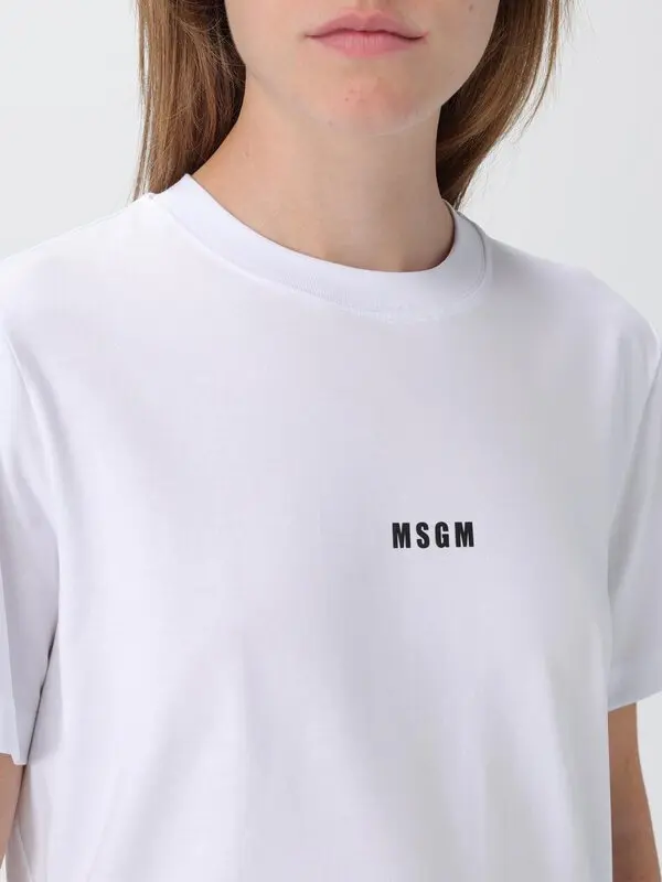 MSGM Cotton T-shirt With Logo - White