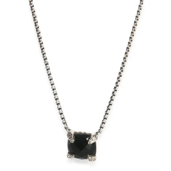 David Yurman Sterling Silver Diamond Petite Chatelaine Pendant - Sterling_silver