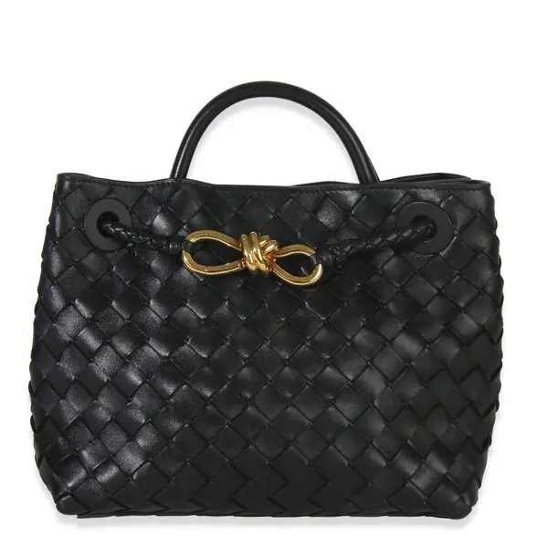 Bottega Veneta Nappa Intrecciato Andiamo Bag - Black