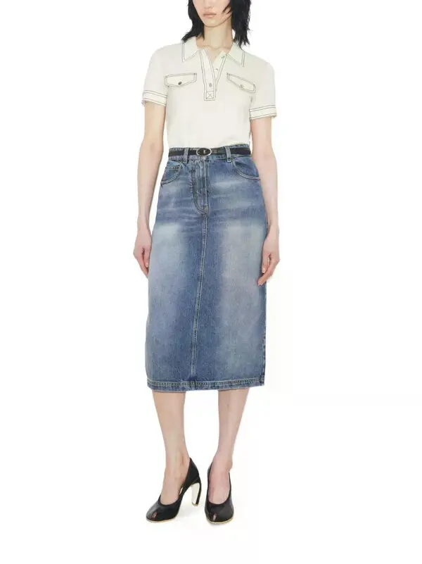 Tory Burch Denim Midi Skirt