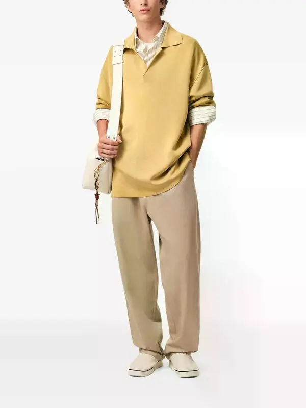 AMI Paris Cotton Gabardine Straight Leg Trousers - Neutrals