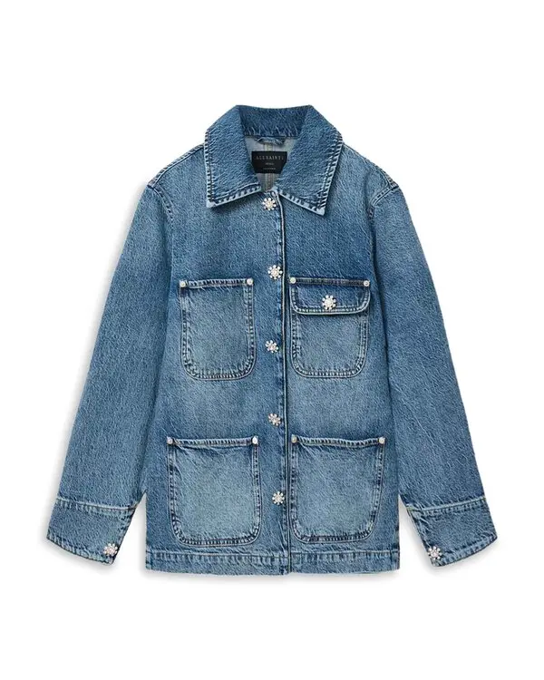 ALLSAINTS Bex Denim Jacket - Mid Indigo