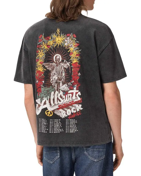 ALLSAINTS International Rock Festival Crewneck T-shirt - Washed Black