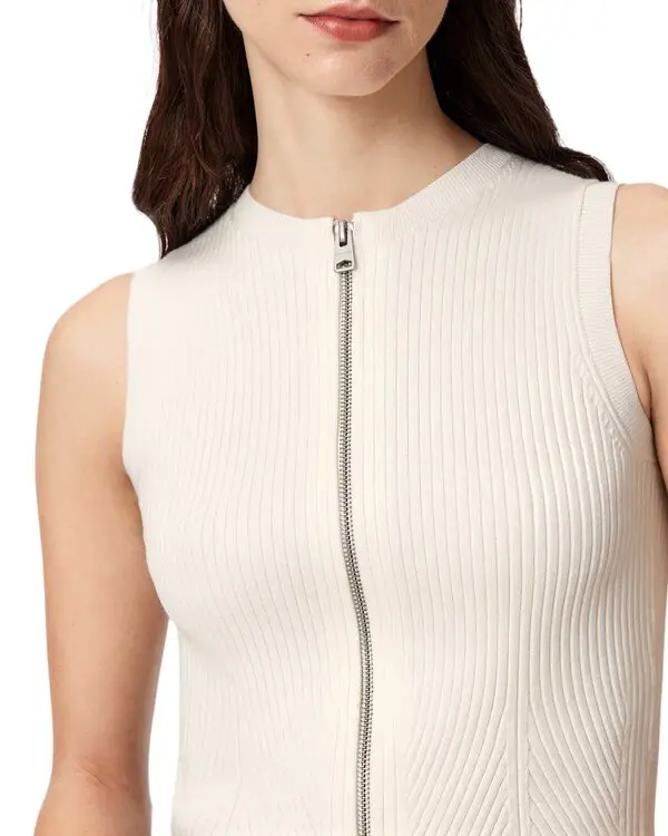 ALLSAINTS Cruz Zip Waistcoat - Chalk White
