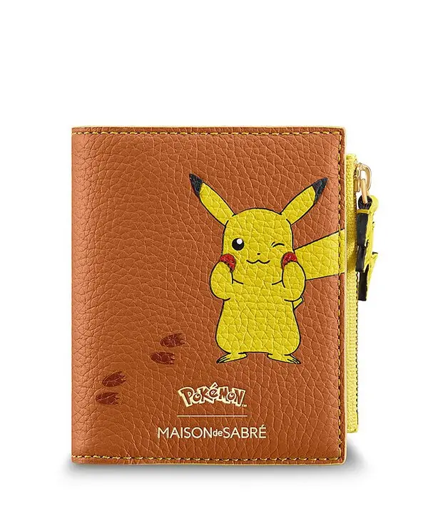 MAISON DE SABRE Small Leather Bifold Wallet - Pikachu