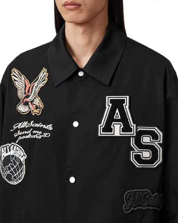 ALLSAINTS Soundman Coach Varsity Patch Shirt
