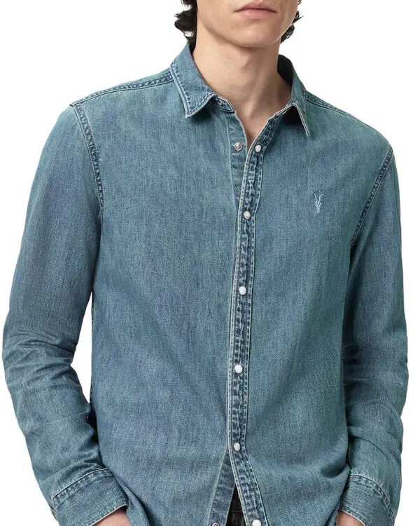 ALLSAINTS Gleason Denim Shirt - Light Indigo