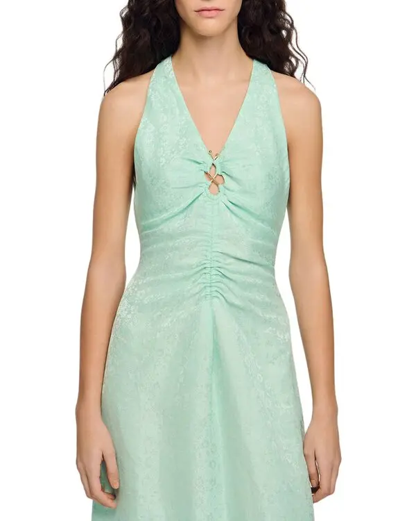 Sandro Monira Floral Jacquard Midi Dress