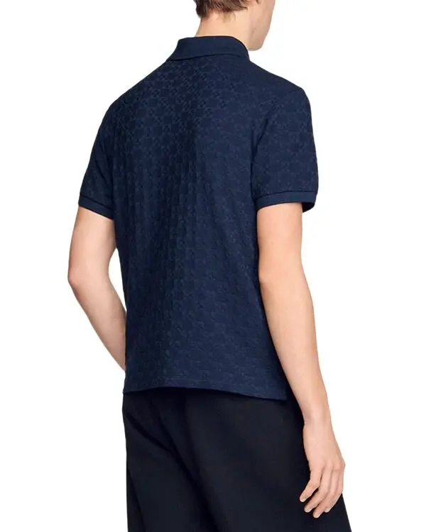Sandro Square Cross Jacquard Polo Shirt