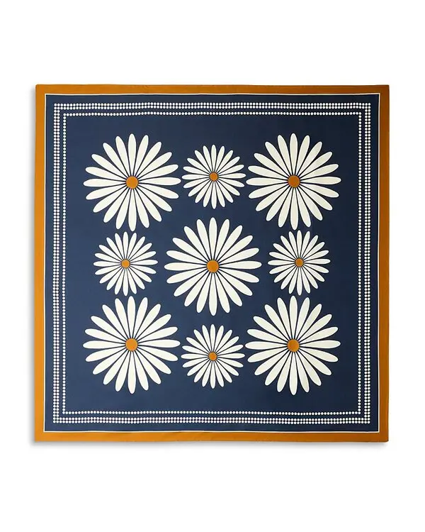 Sandro Daisy Bouquet Silk Scarf - Deep Blue