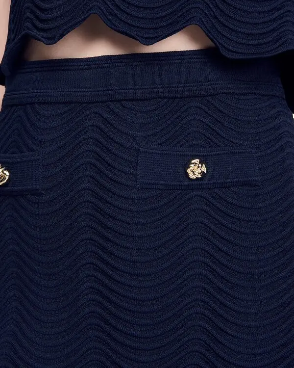 Sandro Bamba Mini Skirt - Navy Blue