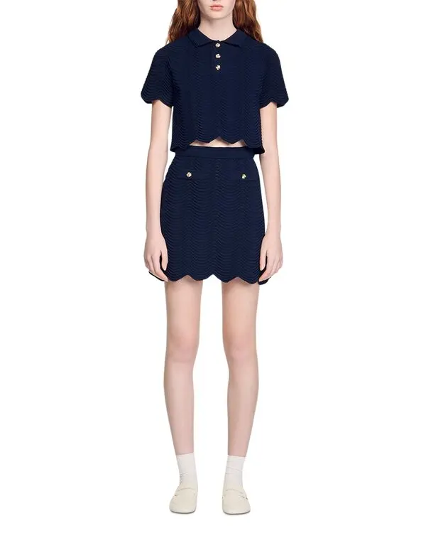 Sandro Bamba Mini Skirt - Navy Blue