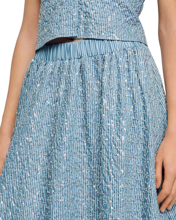 Sandro Isea Sequin Maxi Skirt
