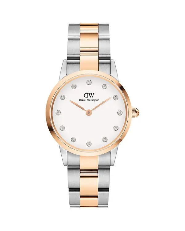 DANIEL WELLINGTON Iconic Link Lumine Watch - Rose Gold