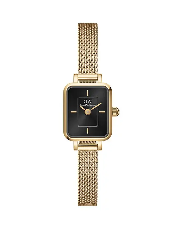 DANIEL WELLINGTON Micro Black Watch, 16mm X 26mm - Gold