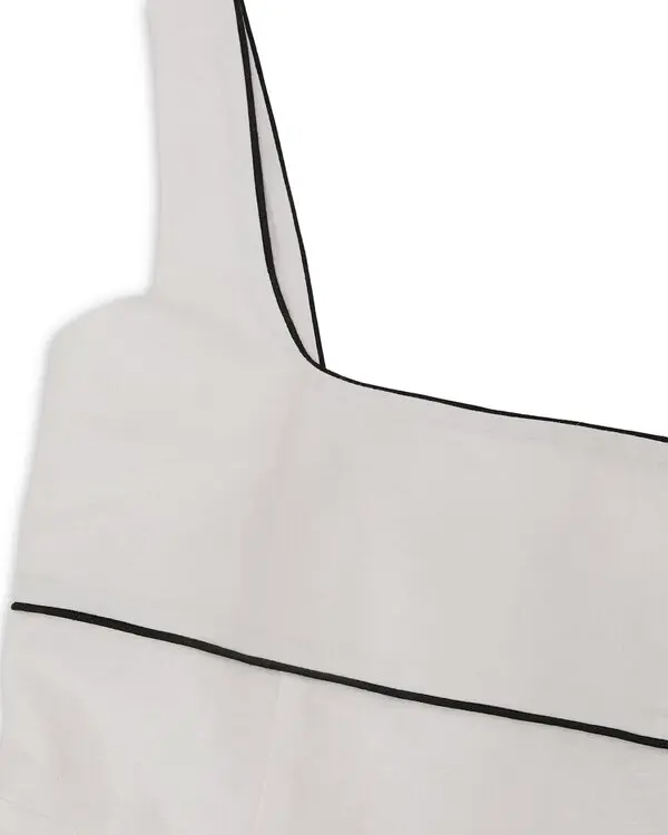 REISS Dorothea Contrast Trim Linen Dress