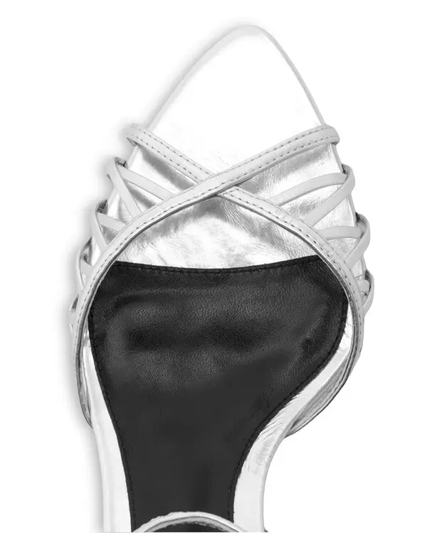 ALEXANDRE BIRMAN Solene Strappy Sandals - Silver