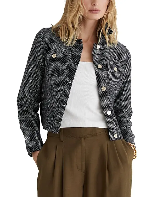 REISS Textured Trucker Jacket
