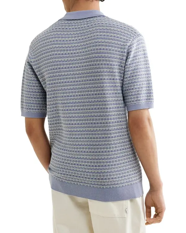 WAX LONDON Naples Stripe Polo Shirt - Light Blue