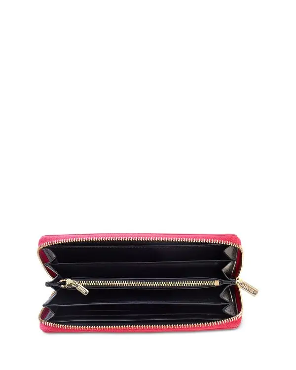 ROYCE NEW YORK Rfid Blocking Continental Zip Wallet - Pink