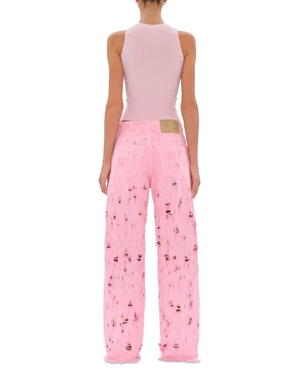 HAIKURE Bonnie Bull Destroyed Jeans - Flamingo