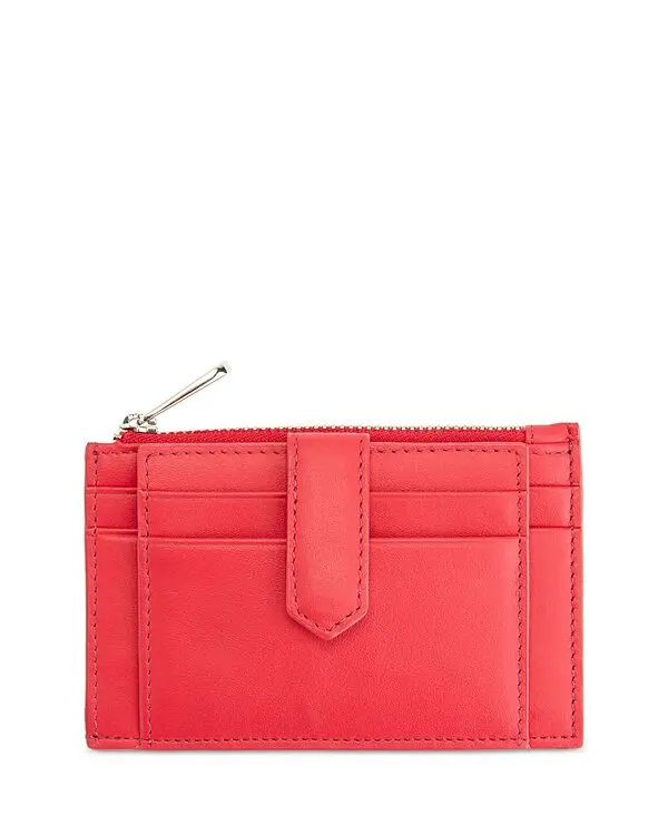 ROYCE NEW YORK Zippered Compact Card Case Wallet - Magenta