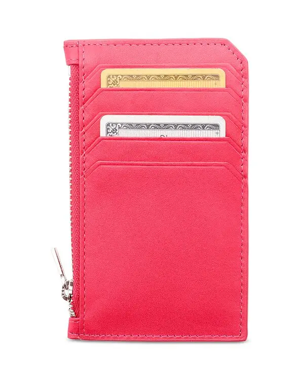 ROYCE NEW YORK Zippered Credit Card Wallet - Magenta