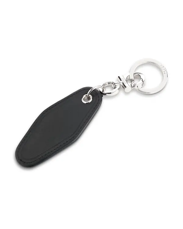 ROYCE NEW YORK Vintage Leather Hotel Style Keychain - Black