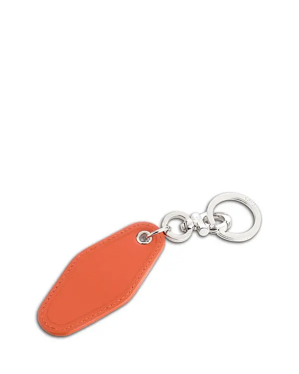 ROYCE NEW YORK Vintage Leather Hotel Style Keychain - Orange
