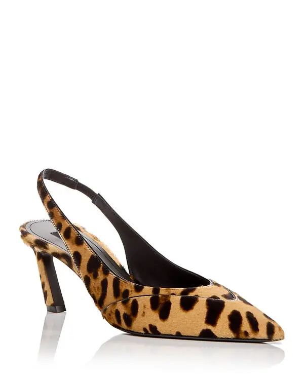 Givenchy Spiky Calf Hair Slingback Pumps - Black/beige