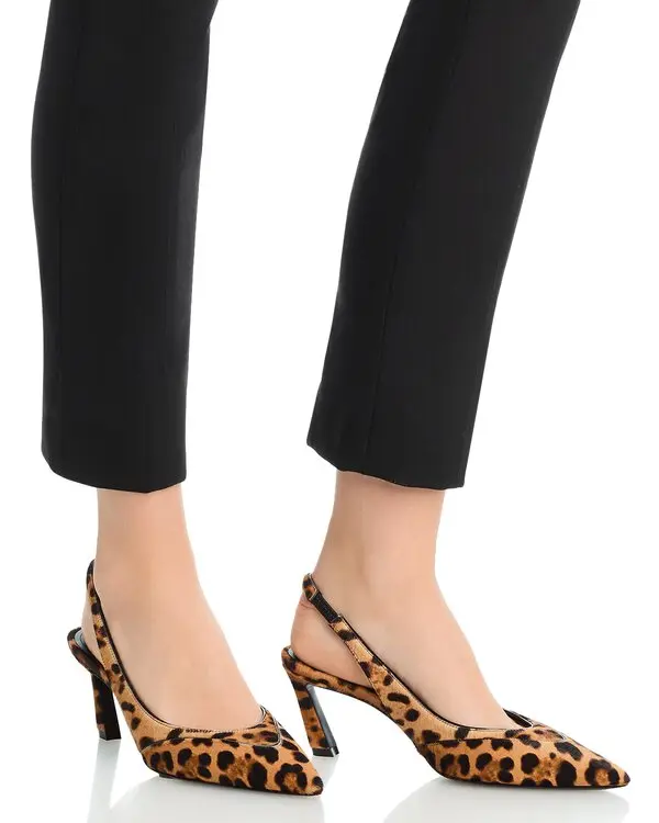 Givenchy Spiky Calf Hair Slingback Pumps - Black/beige