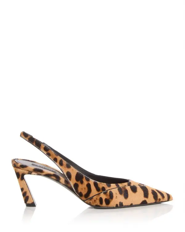 Givenchy Spiky Calf Hair Slingback Pumps - Black/beige