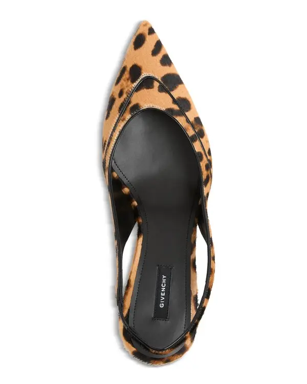 Givenchy Spiky Calf Hair Slingback Pumps - Black/beige